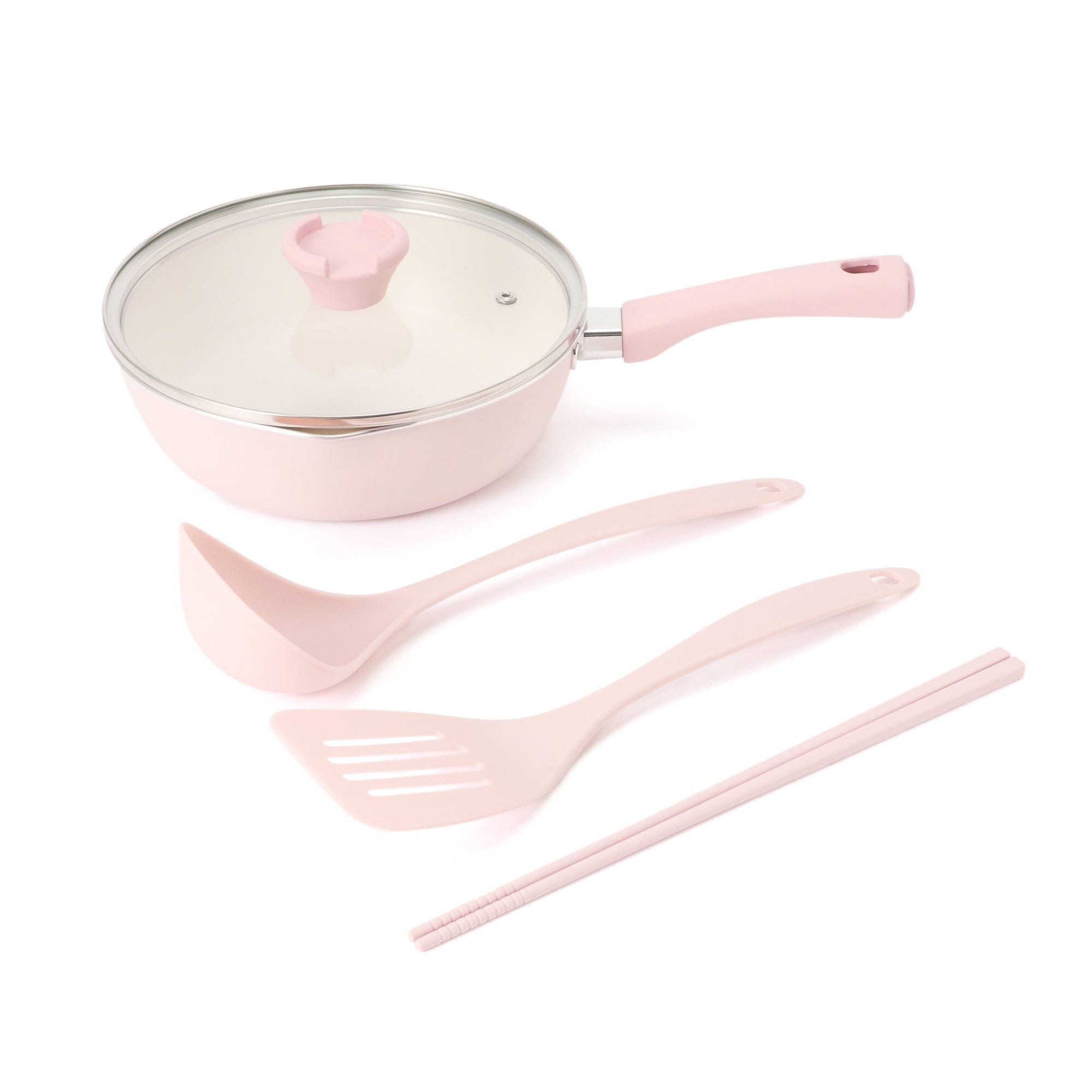 Frying pan & Tools Easy Cooking 5 Piece Set Pink – Francfranc Hong Kong